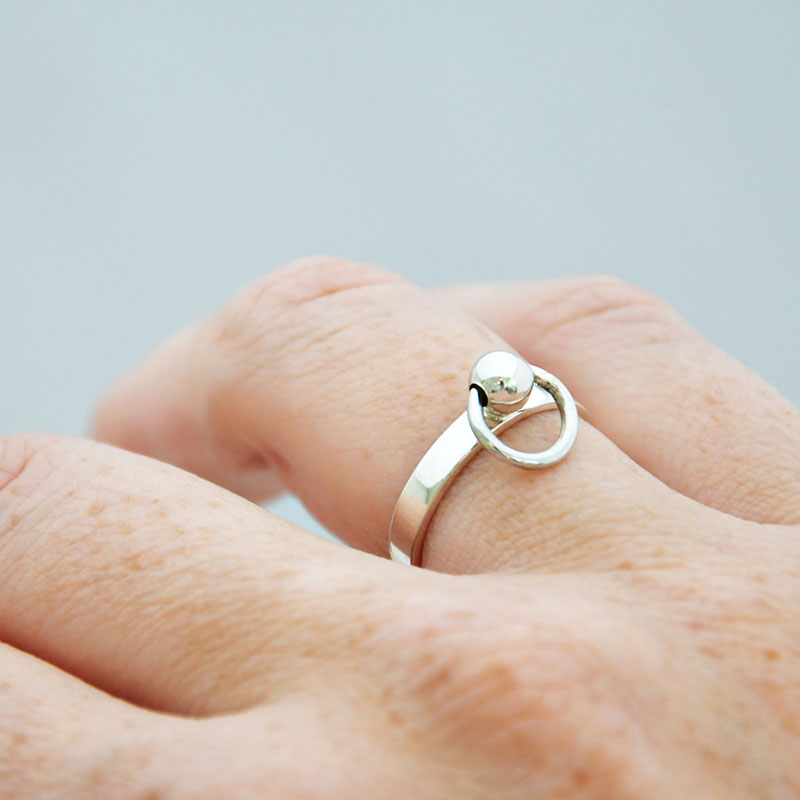 Ring bal cirkel – Zilver & Zoet