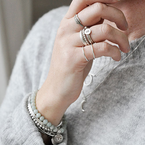 Ring letter stapel – Zilver & Zoet